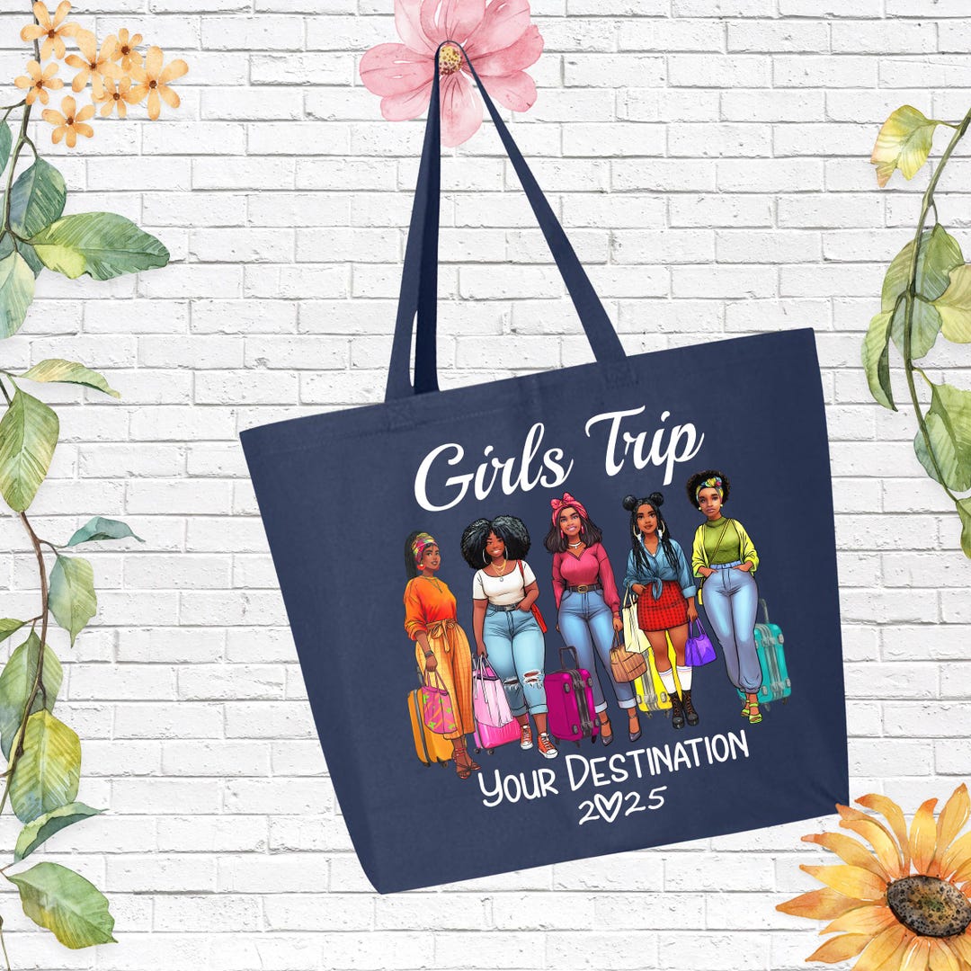Girls Summer Beach Trip Zippered Tote Bag, Girls Weekend Bag, Summer ...