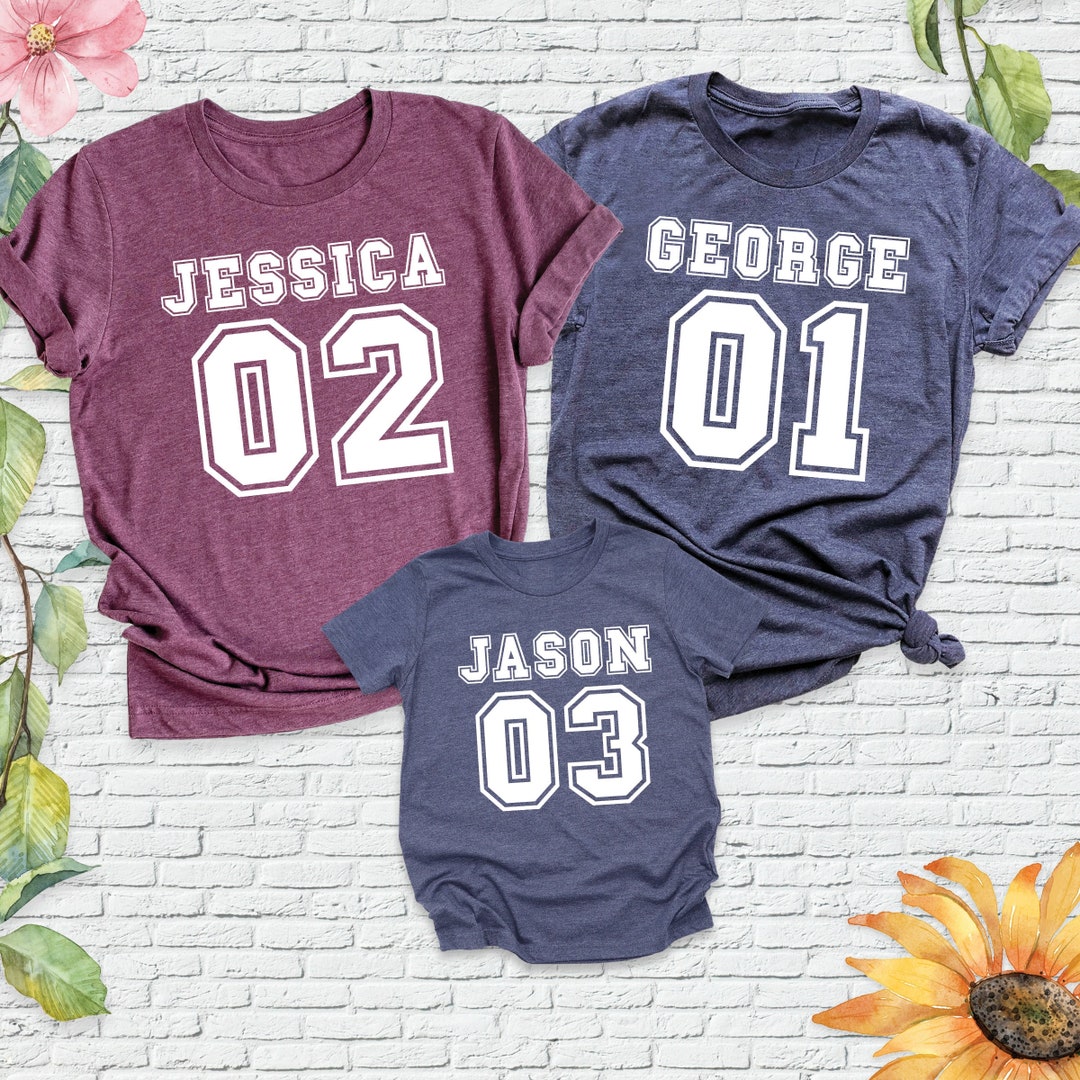 Custom Sport Family Shirt, Name Number Tshirt, Sports Team Shirts ...