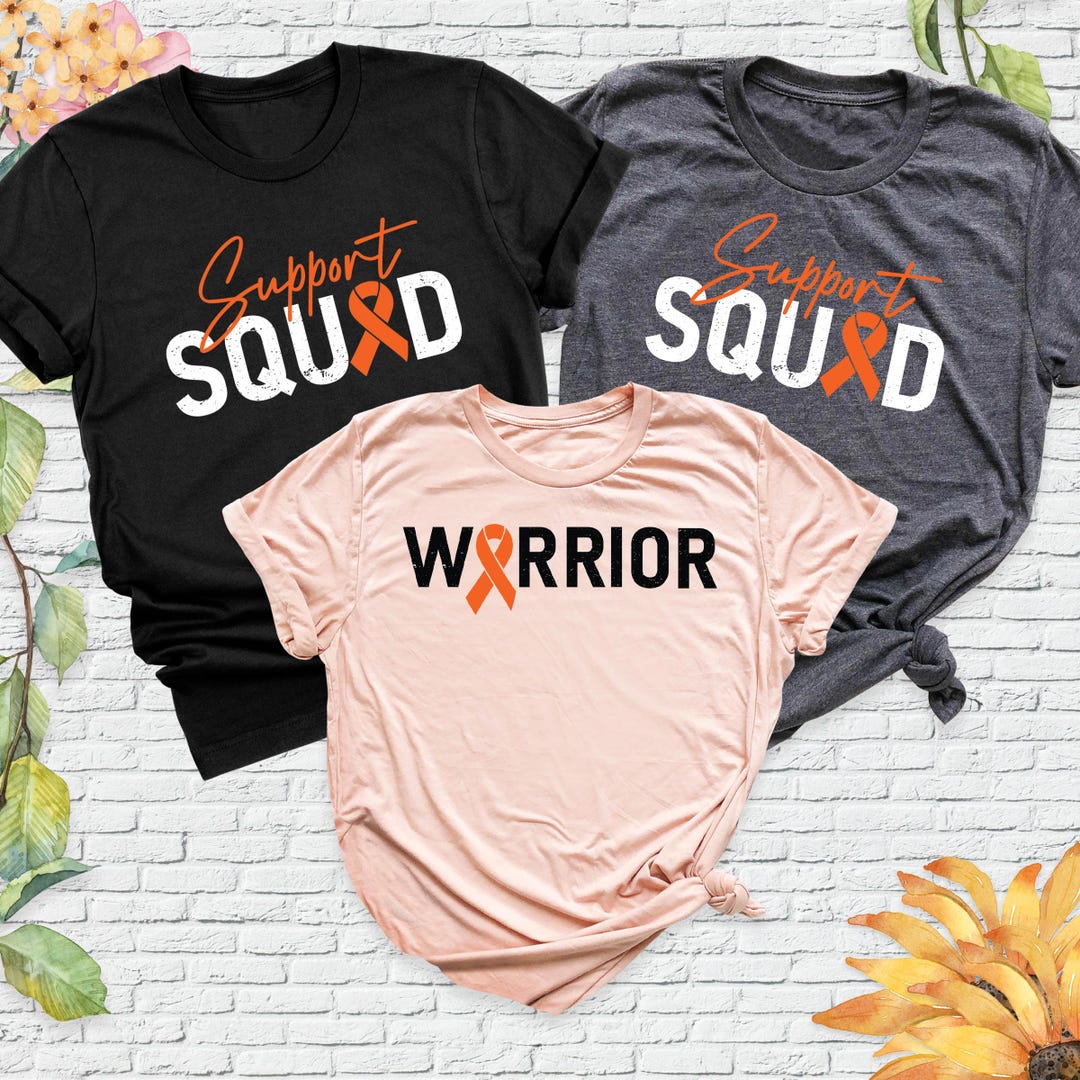 MS Support Squad Shirt, Multiple Sclerosis Awareness Tee, Orange Ribbon ...