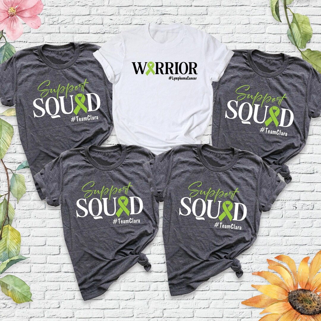 Lymphoma Cancer Support Squad Shirts, Custom Lymphoma Cancer Awareness ...