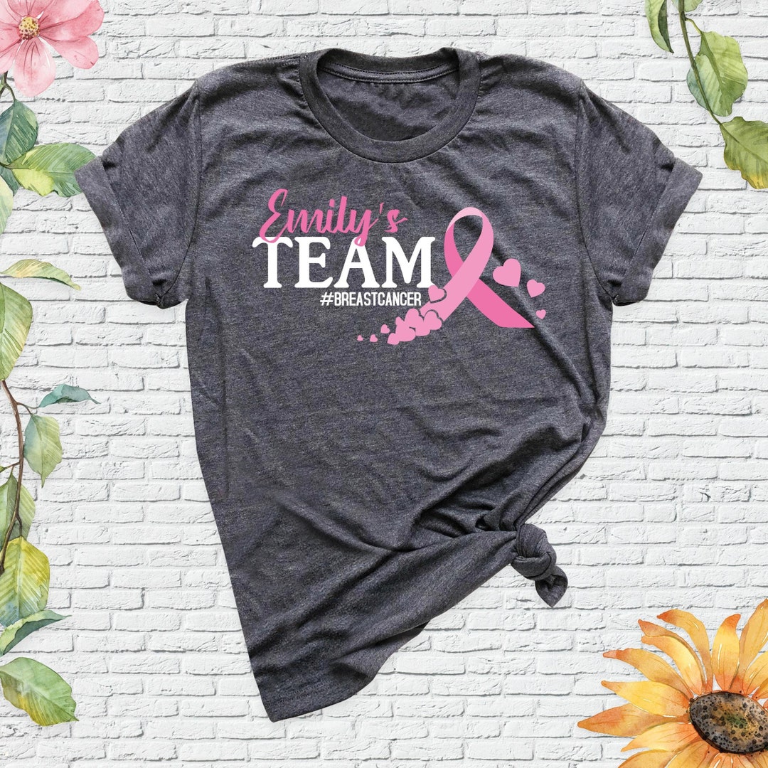 Breast Cancer Shirt, Custom Fighter Team Cancer Shirt, Pink Ribbon ...