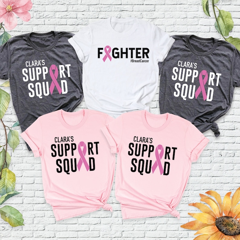 Custom Support Squad Shirt, Breast Cancer Fighter Tshirt, Cancer ...