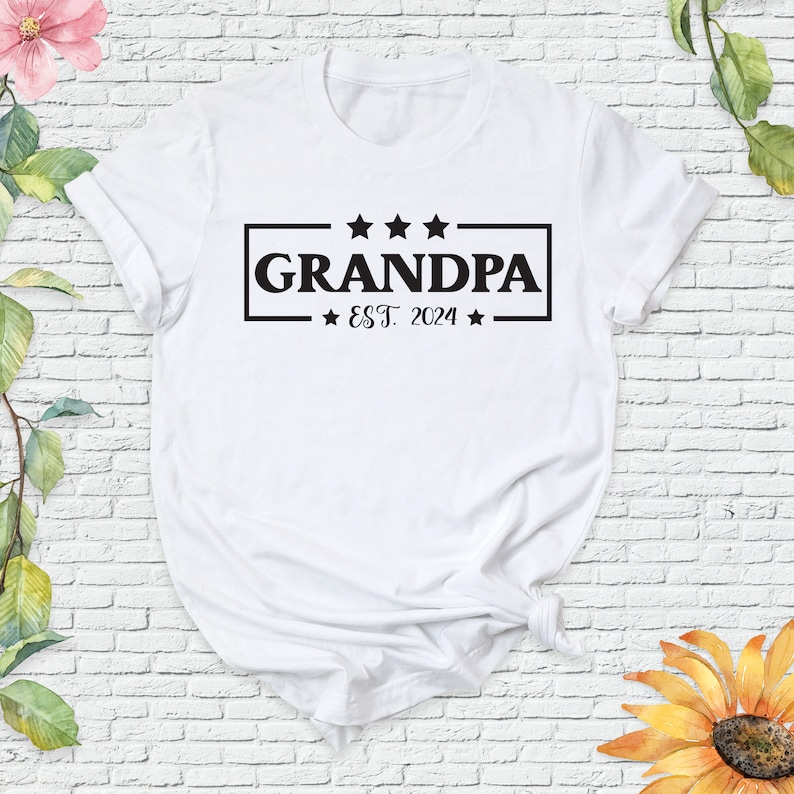 Grandma Grandpa Est Shirt, Baby Announcement Tshirt, Grandparent ...