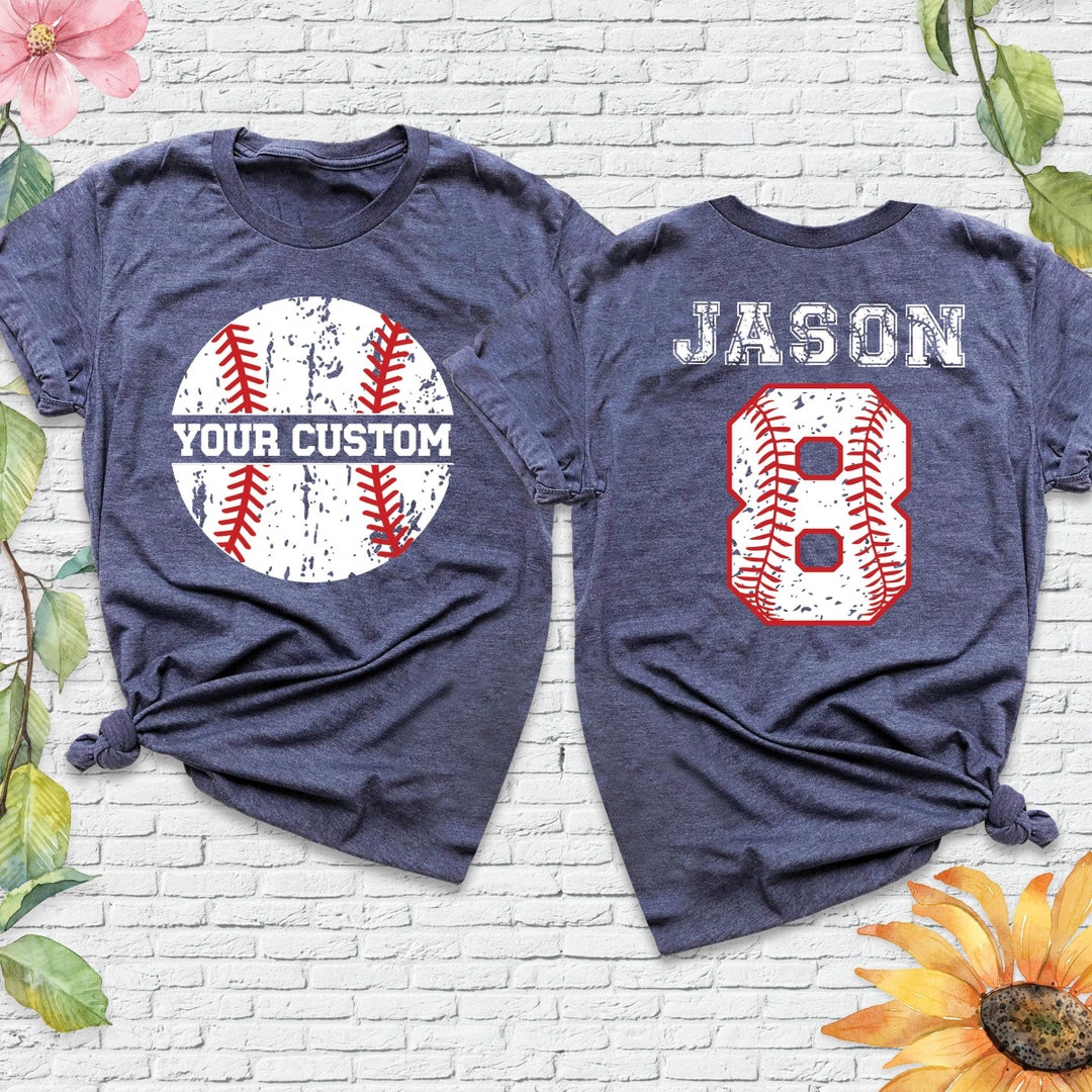 Baseball Shirt With Name Back and Front, Custom Baseball Tee, Baseball ...