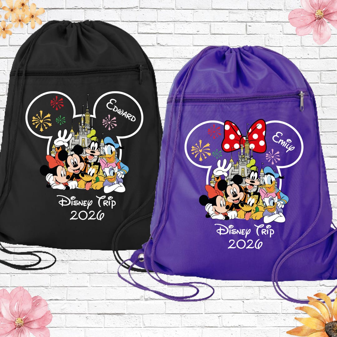 Disney Trip 2026 Bag, Disney Backpack, Disney Drawstring Bag ...