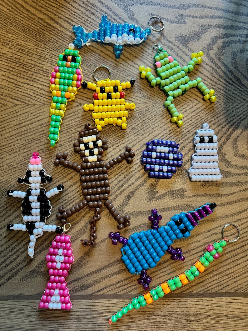 Adorable Bead Keychains/animal Bead Designs/bead Bag Tags/backpack ...