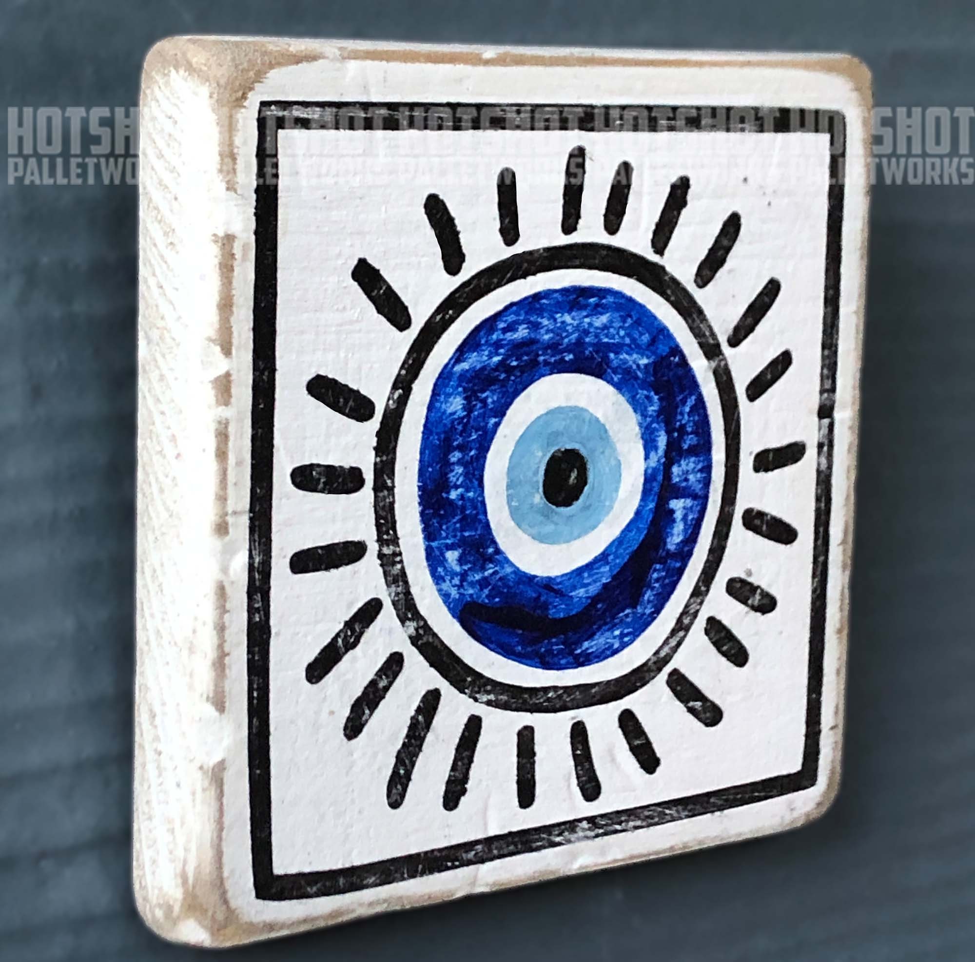 Evil Eye Nazar Mini Sign Vintage-looking upcycled wood | Etsy