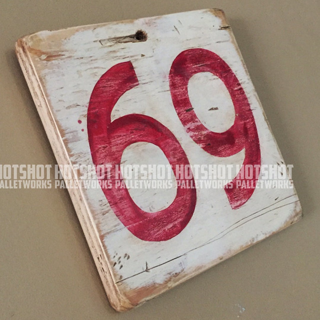69, Sixty Nine, Special Number, Scoreboard Style, Vintage-looking ...