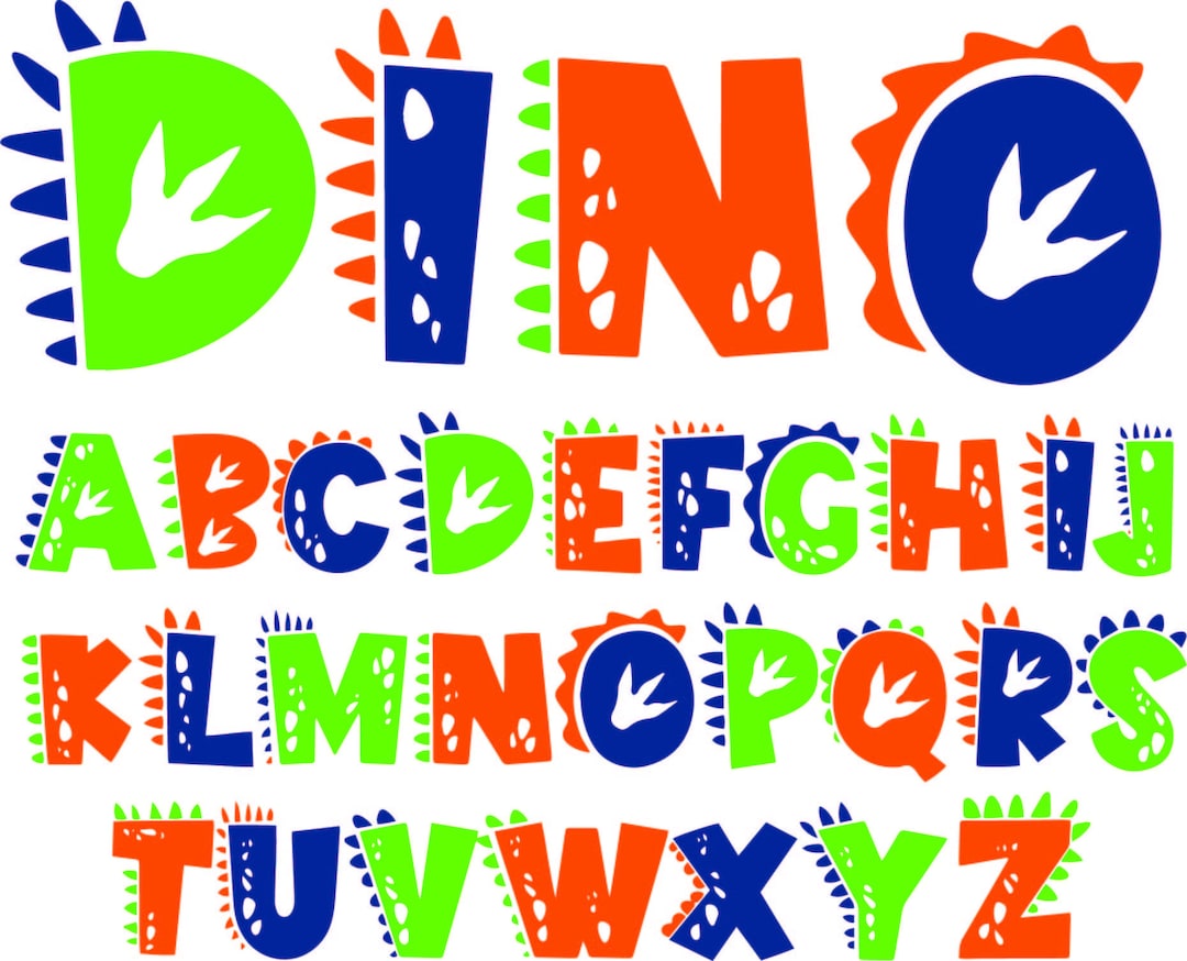Dinosaur Fonts SVG Bundle, Dinosaur Alphabet SVG, Dinosaur Letters ...