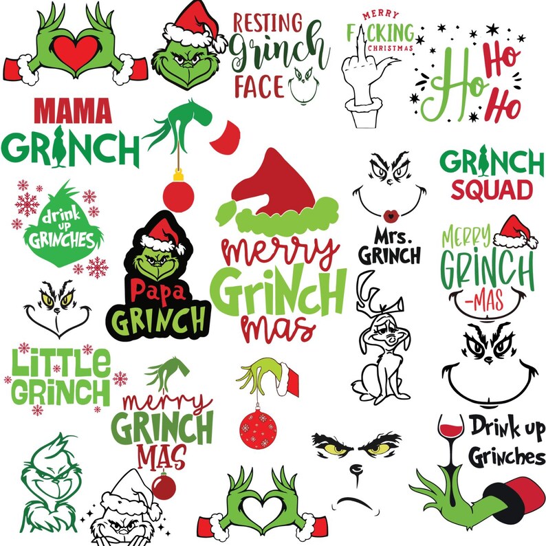 Grinch Face PNG Bundle, Pink Grinch Svg Png, Grnichmas Png, Retro Grinc ...