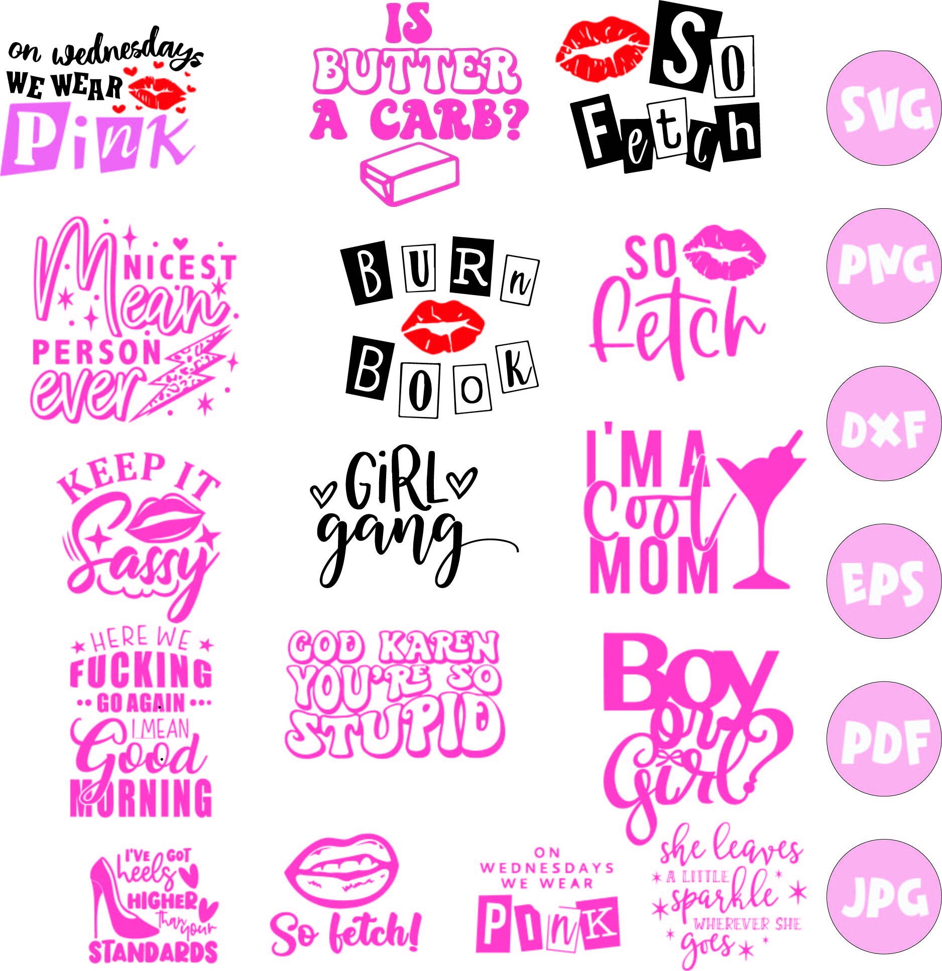 Mean Girl Svg Bundle Mean Girls Party Png Mean Girls Quotes Mean Girls Inspired Svg Sassy