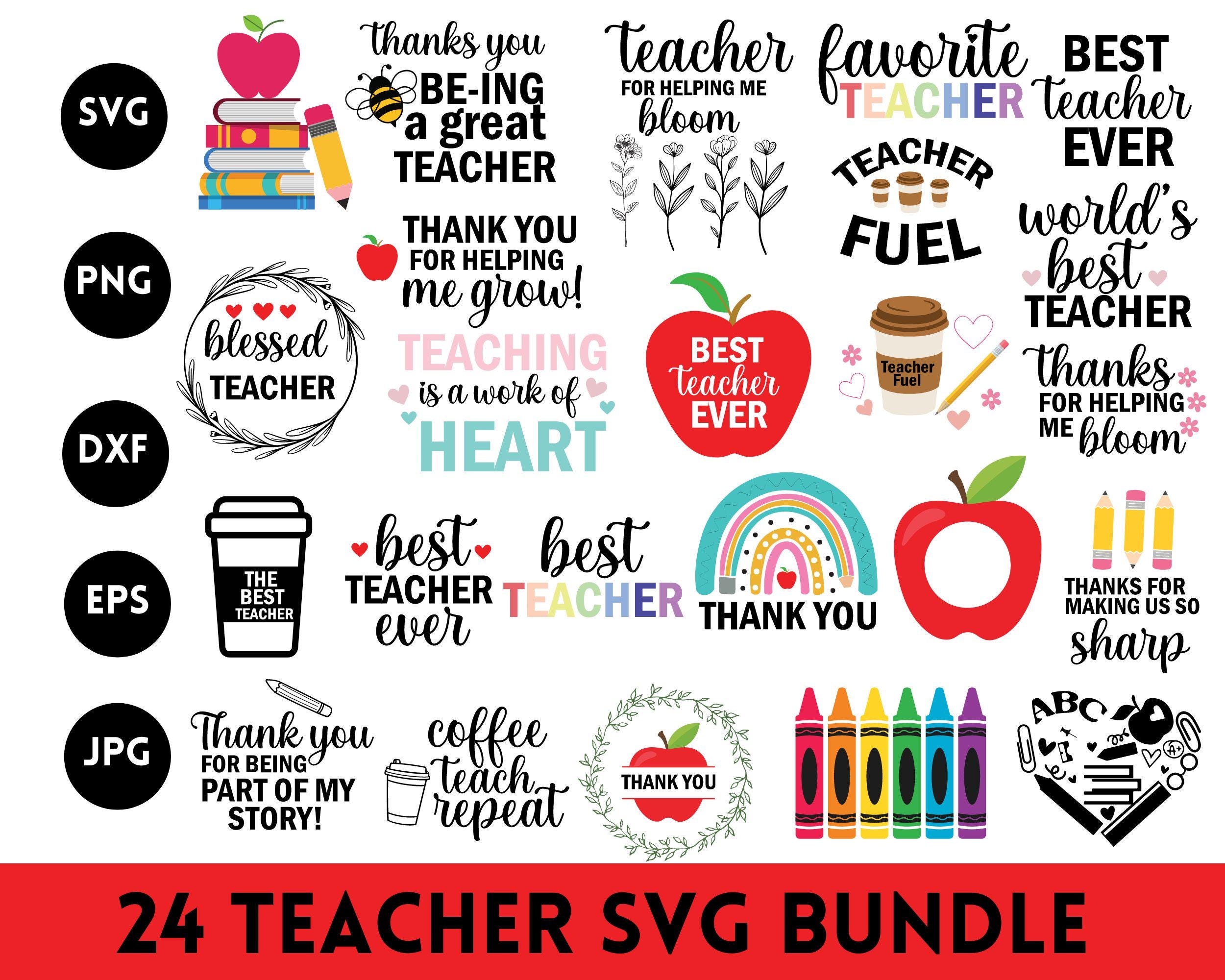 Teacher Svg Bundle, Teacher Gift Svg, Teacher Quote Svg, Teacher Life ...