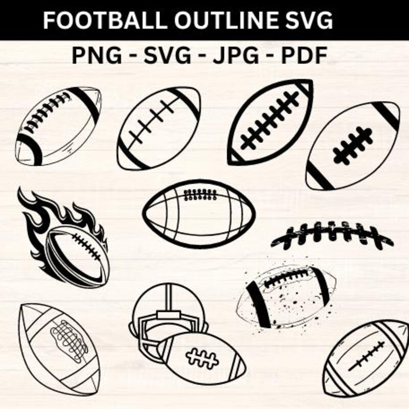 Football Outline Svg - Etsy
