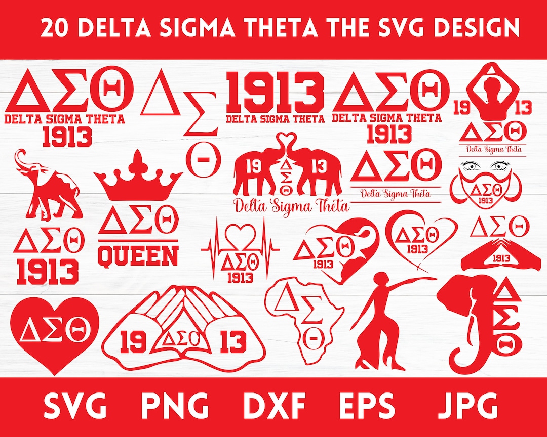 Delta Sigma Theta SVG PNG Bundle: 1913 Sorority Clipart (instant ...