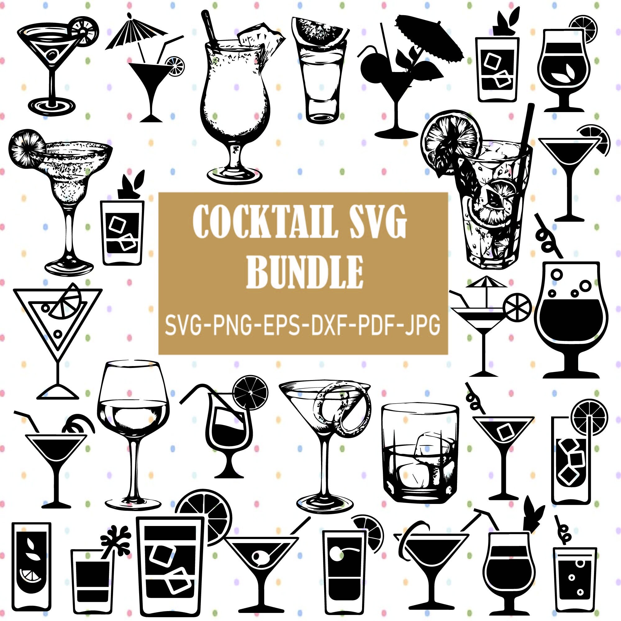 Cocktail SVG Bundle, Cocktail PNG, Cocktail Clipart, Drink SVG ...