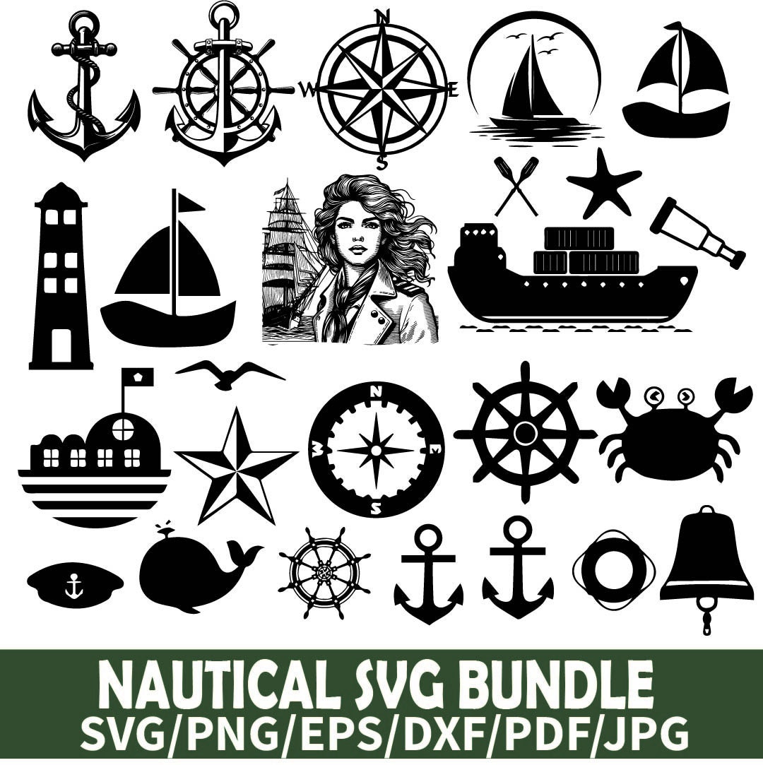 Nautical SVG Bundle, Nautical Sea SVG, Nautical Vector, Nautical ...