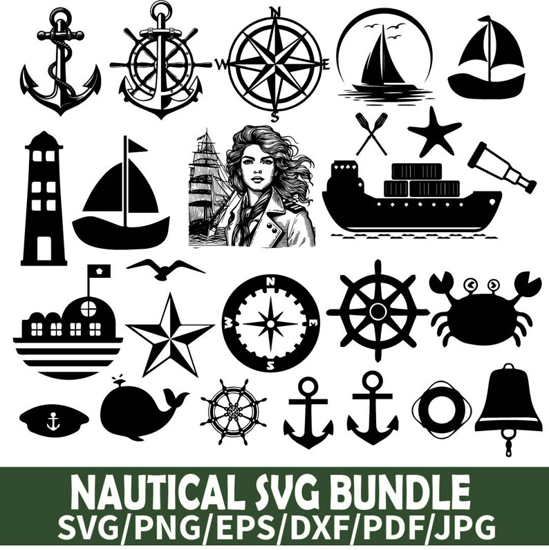 Nautical SVG Bundle, Nautical Sea SVG, Nautical Vector, Nautical ...
