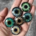 Realistic Eyeball Pin Button - 6 Colors Available - Grey Green Aqua ...