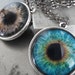 Realistic Eyeball Pin Button 6 Colors Available Grey Green Aqua Blue ...