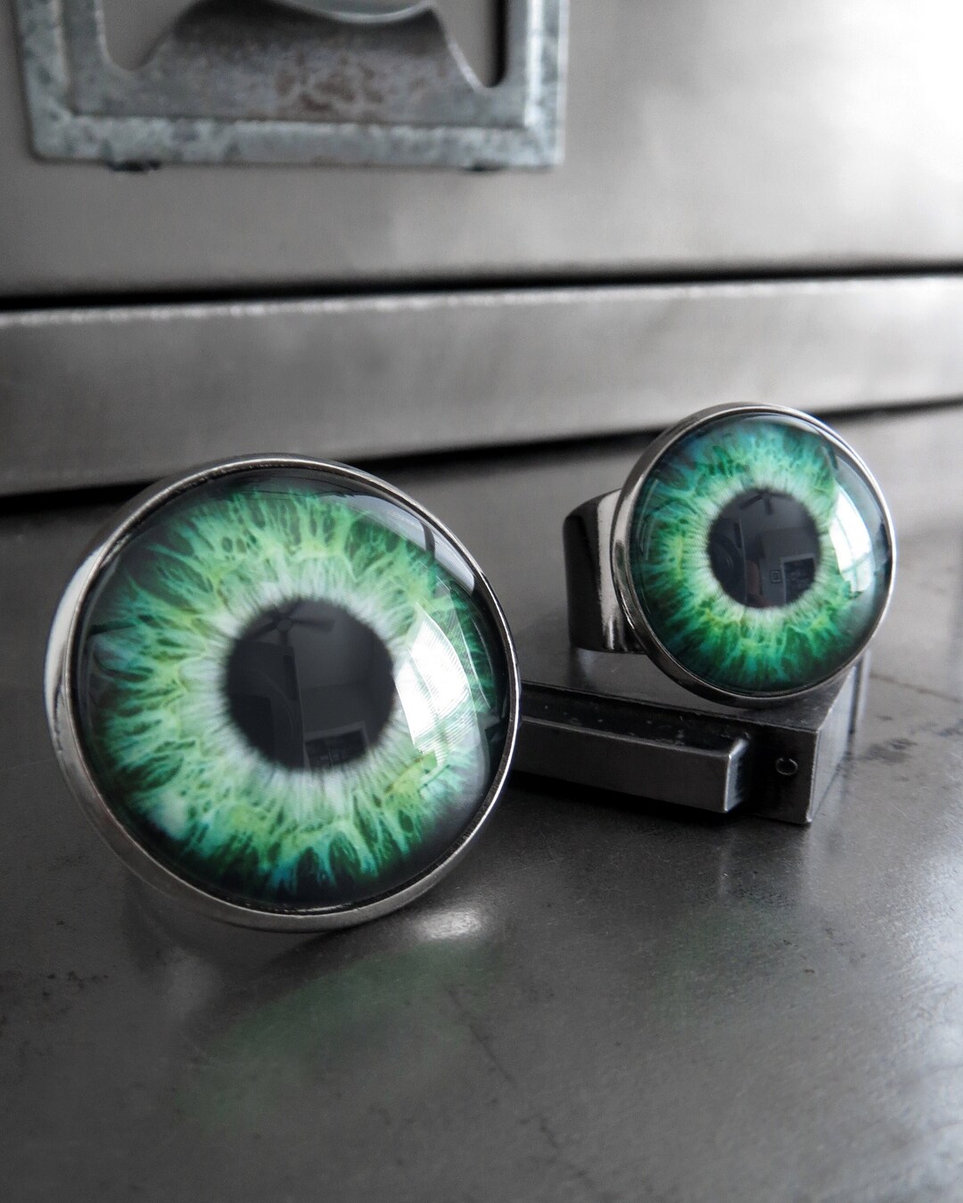 Monster Green Eyeball Ring - Two Sizes - Realistic Eye Ball Ring, Evil ...