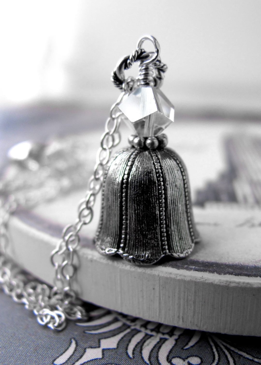 Silver Bells Necklace - Christmas Silver Bell Pendant Necklace, Vintage ...