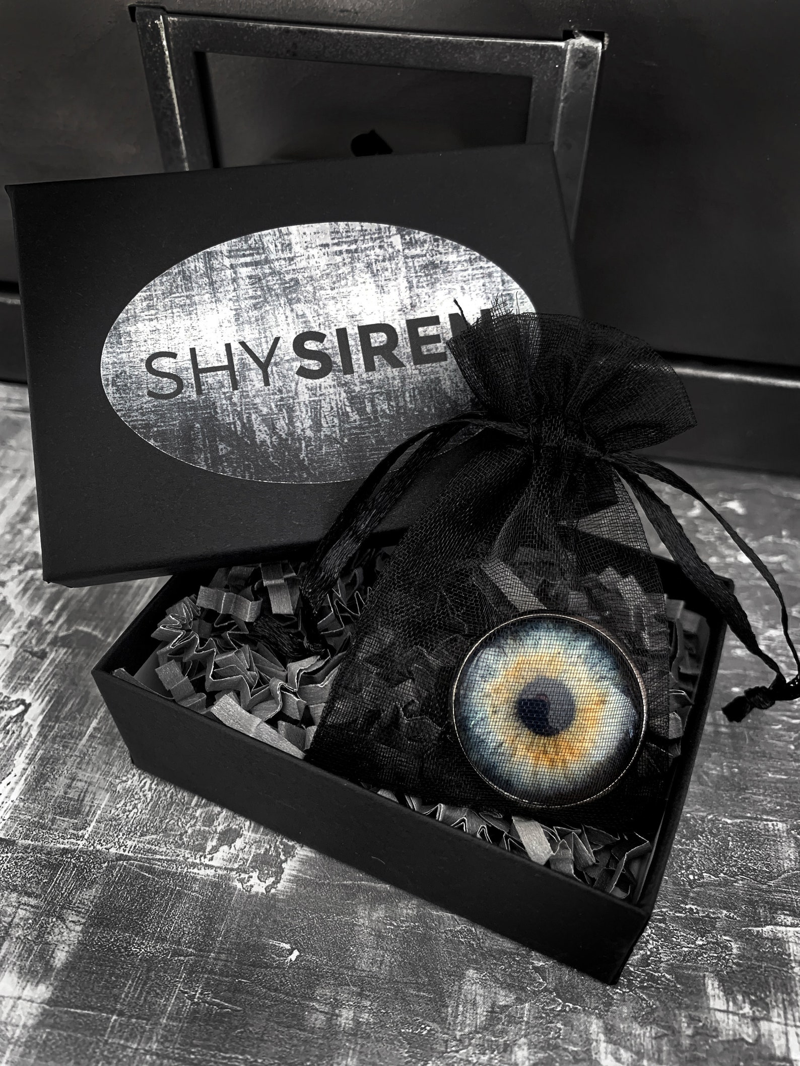 Realistic Eyeball Pin Button - 6 Colors Available - Grey Green Aqua ...