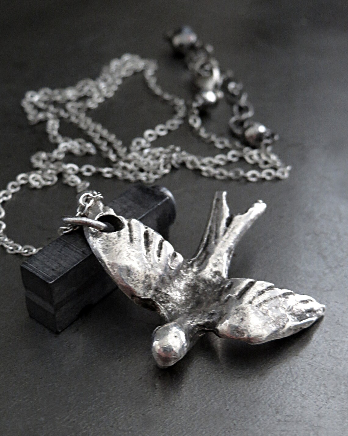 FREE BIRD Necklace - Silver Flying Bird Pendant Necklace - Freedom ...
