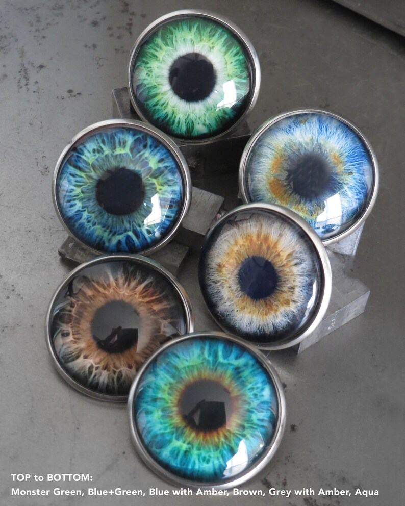Realistic Eyeball Pin Button 6 Colors Available Grey Green - Etsy