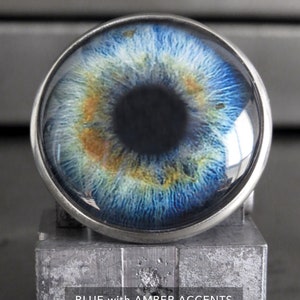 Realistic Eyeball Pin Button - 6 Colors Available - Grey Green Aqua ...