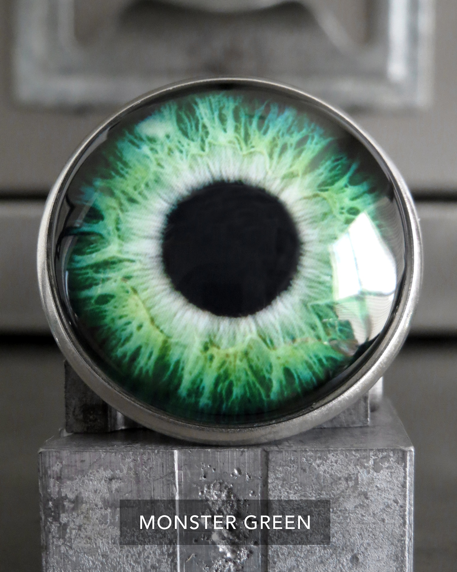 Realistic Eyeball Pin Button - 6 Colors Available - Grey Green Aqua ...