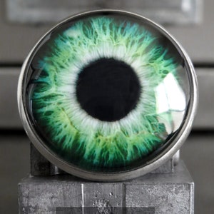 Realistic Eyeball Pin Button - 6 Colors Available - Grey Green Aqua ...