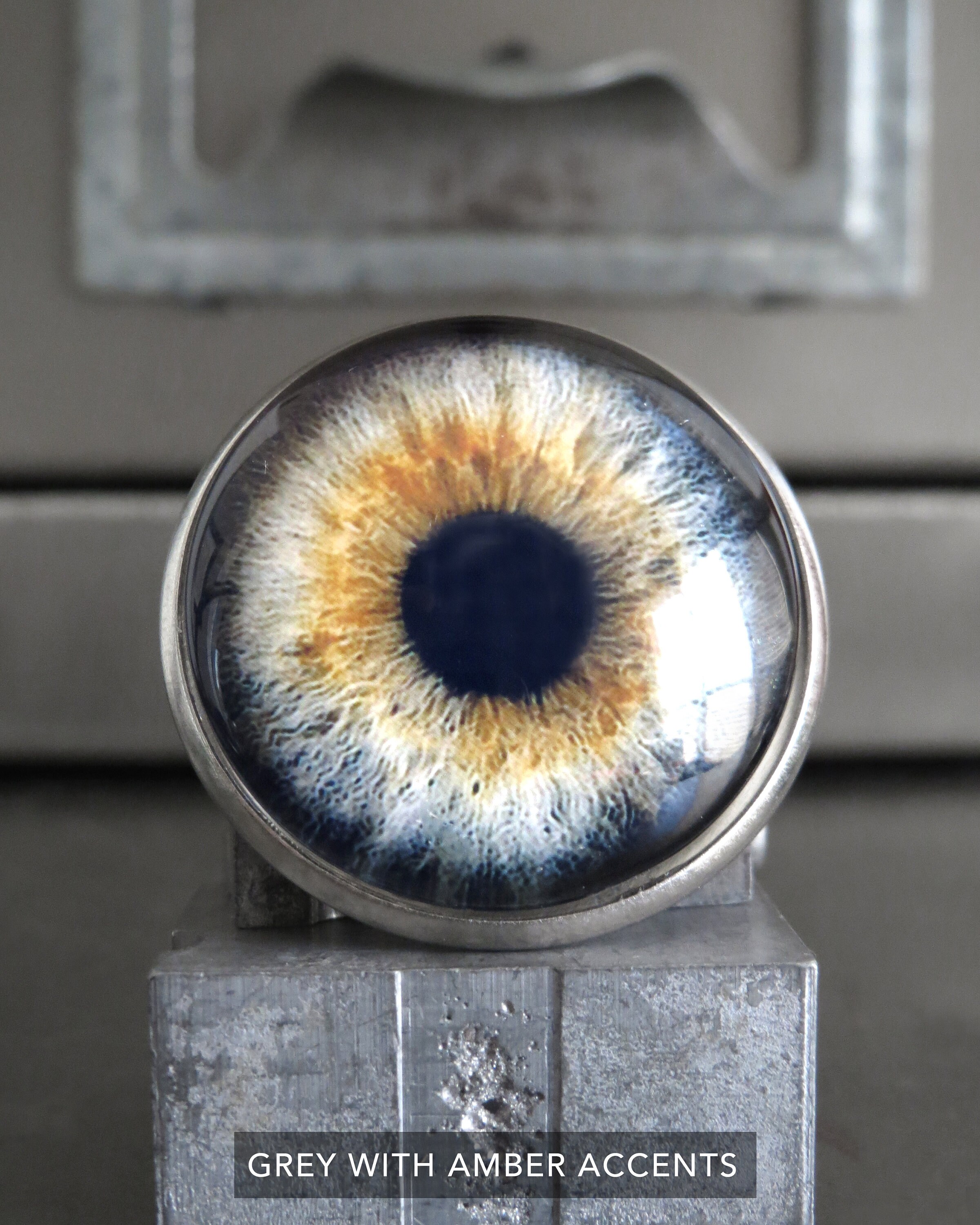 Realistic Eyeball Pin Button - 6 Colors Available - Grey Green Aqua ...