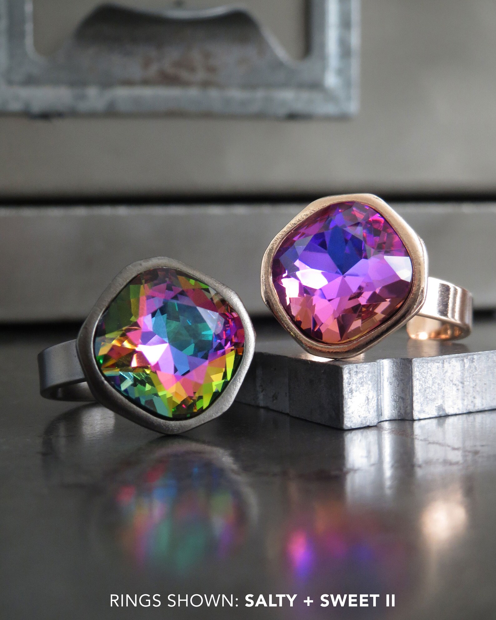 GOOD WITCH Romantic Crystal Ring in Pink Magenta Violet - Etsy