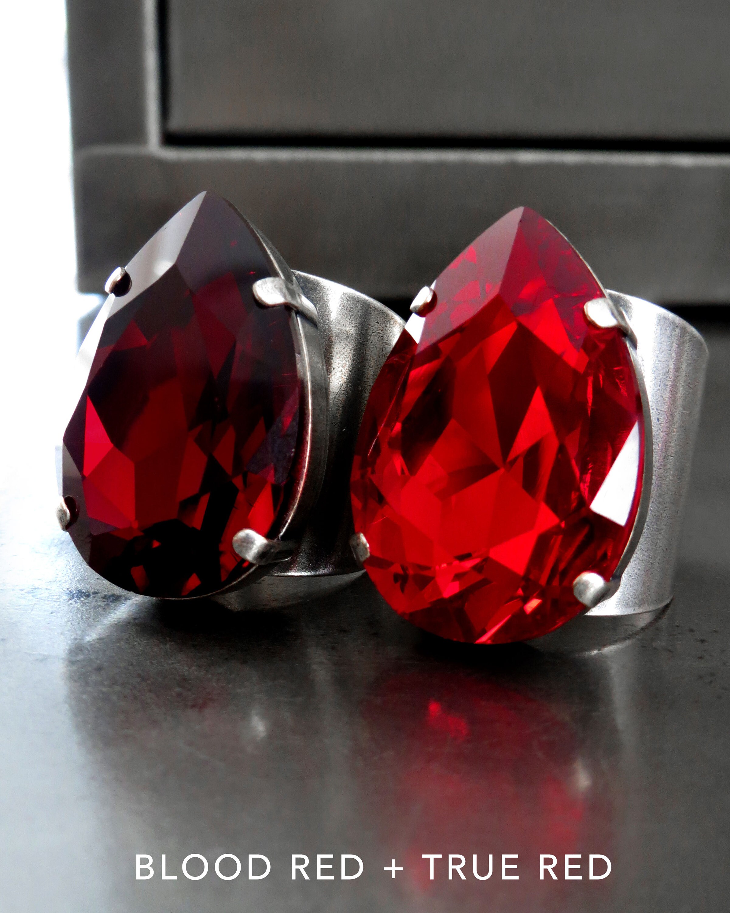 SANGUINE - Gothic Blood Red Crystal Ring - Goth Halloween Jewelry - Etsy