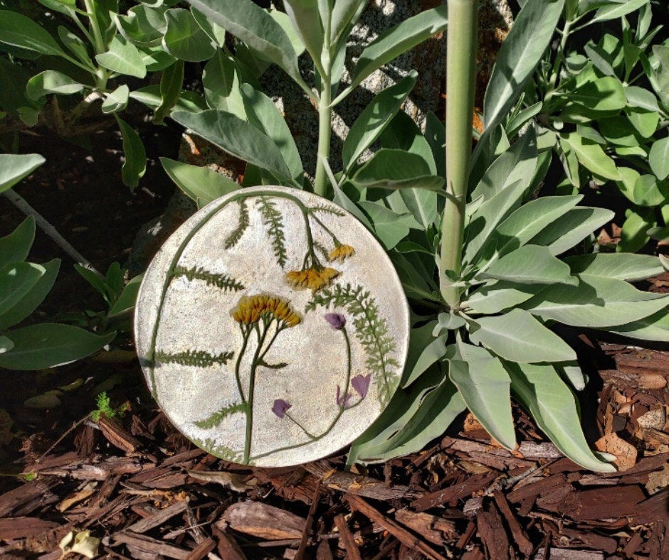 Bas Relief - Yellow Flowering Ferns and Elegant Brodiaea - Botanical ...