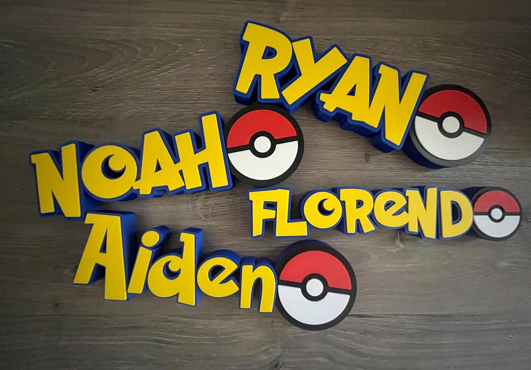 Pokemon Style Name Plate for Him for Her Game Name Plate Gamer Pokemon ...