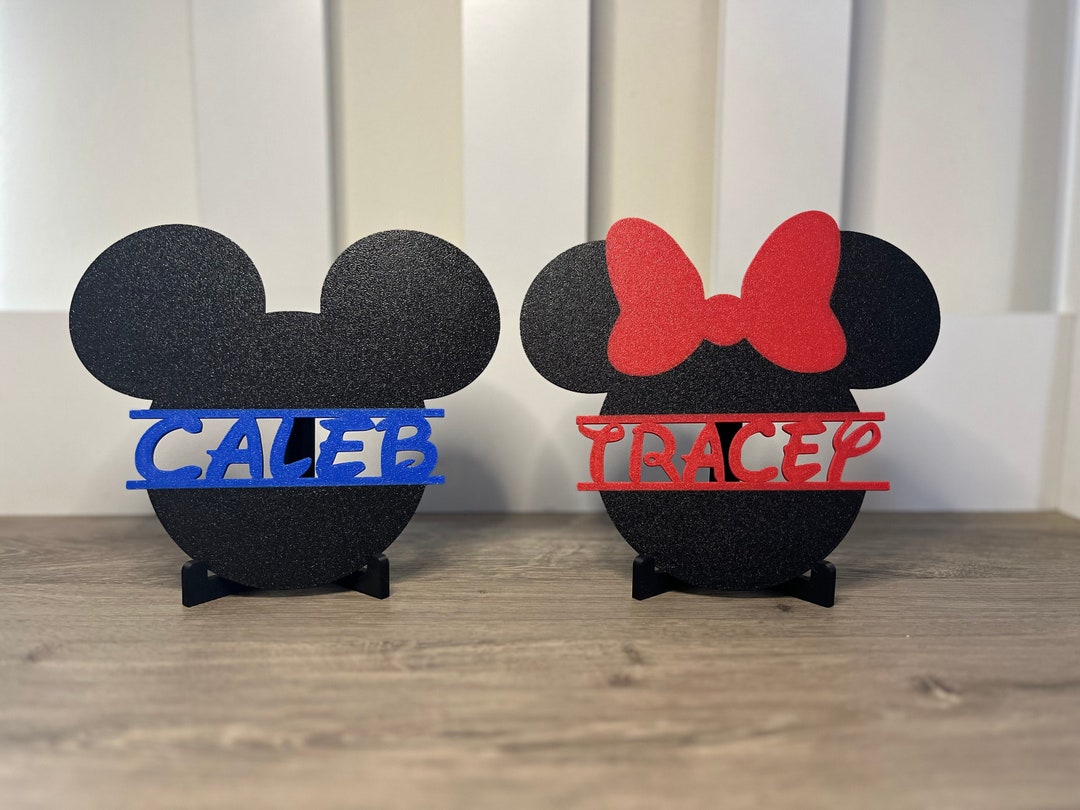 Mickey Name Sign Minne Name Plate Kids Room Mickey Minnie Nursery Kids ...
