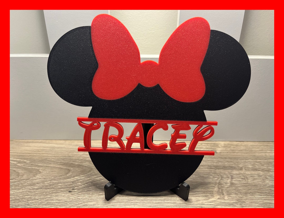 Mickey Name Sign Minne Name Plate Kids Room Mickey Minnie Nursery Kids ...
