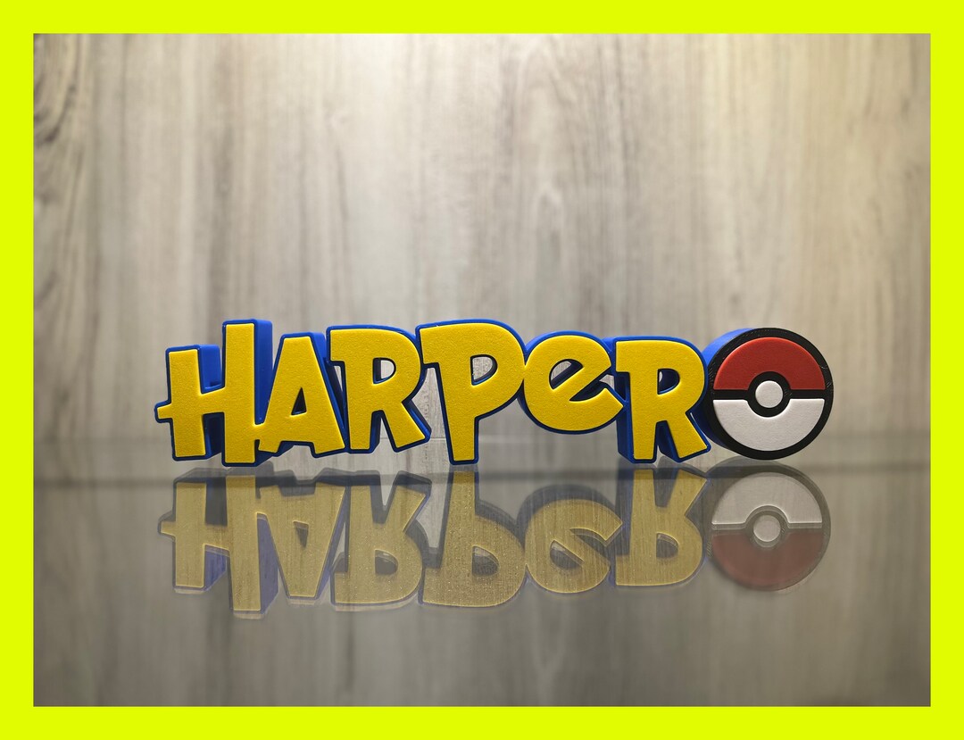 Pokemon Style Name Plate for Him for Her Game Name Plate Gamer Pokemon ...