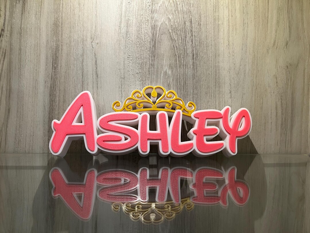 Disney Style Name Plate Sign Desk Shelf Disney Princess Style Sign ...