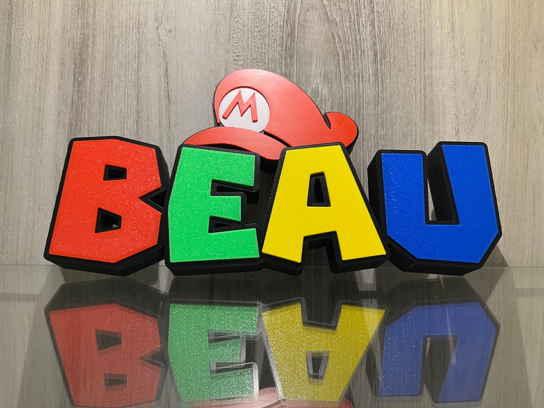 Custom Mario Name Sign Plate for Nursery Kids Room Game Room Mario ...