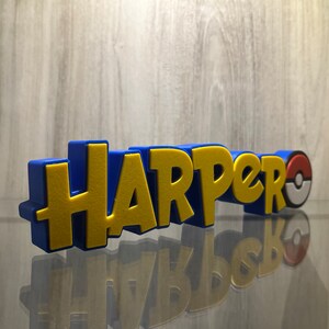 Pokemon Style Name Plate for Him for Her Game Name Plate Gamer Pokemon ...
