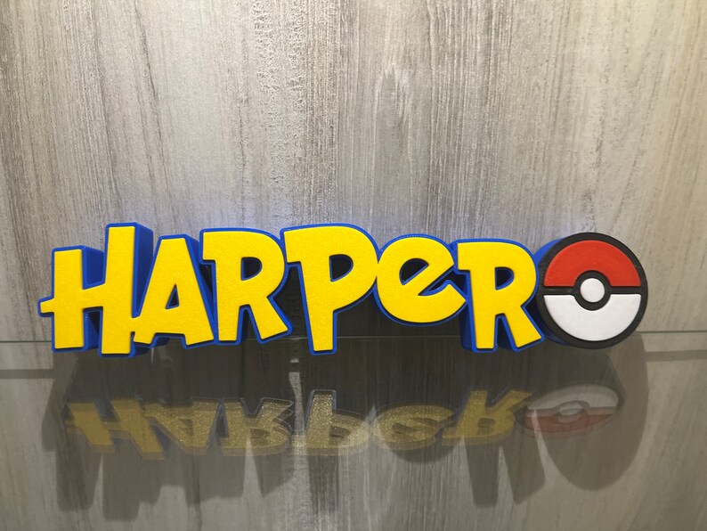Pokemon Style Name Plate for Him for Her Game Name Plate Gamer Pokemon ...