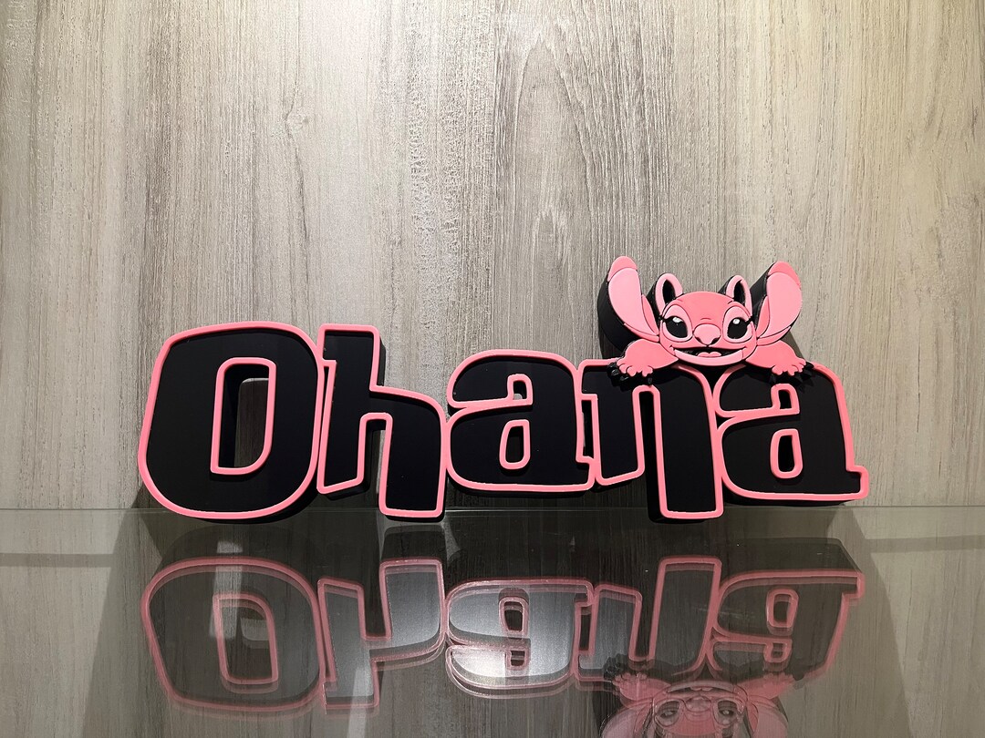 Stitch Angel Name Plate Sign Personalized Stitch Desk Game Room Nursery ...
