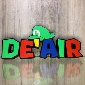 Custom Mario Name Sign Plate for Nursery Kids Room Game Room Mario ...
