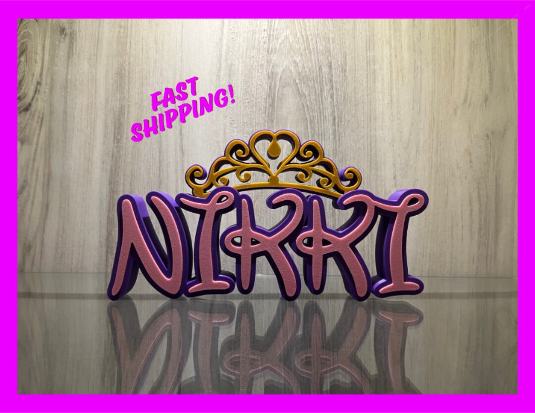 Disney Style Name Plate Sign Desk Shelf Disney Princess Style Sign ...