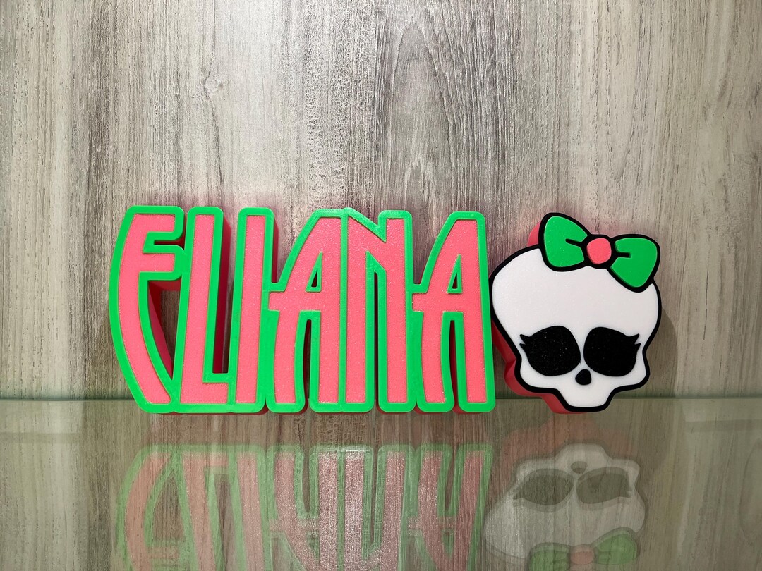 Monster Name Plate Kids Sign Mon High Name Birthday Game Room Kids Room ...