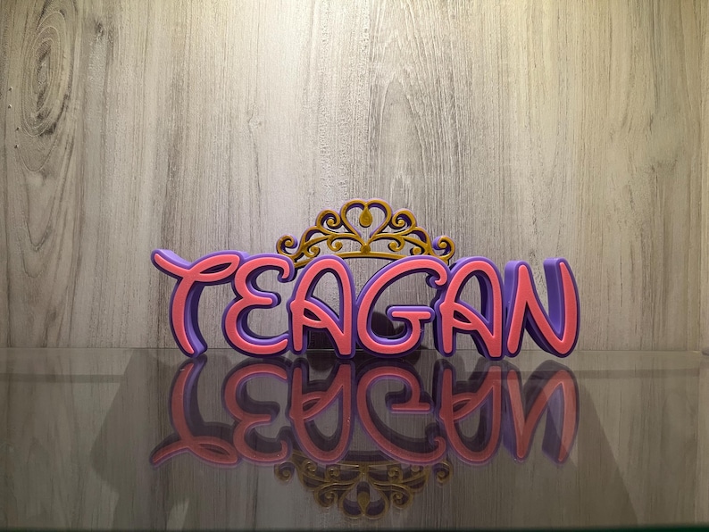 Disney Style Name Plate Sign Desk Shelf Disney Princess Style Sign ...