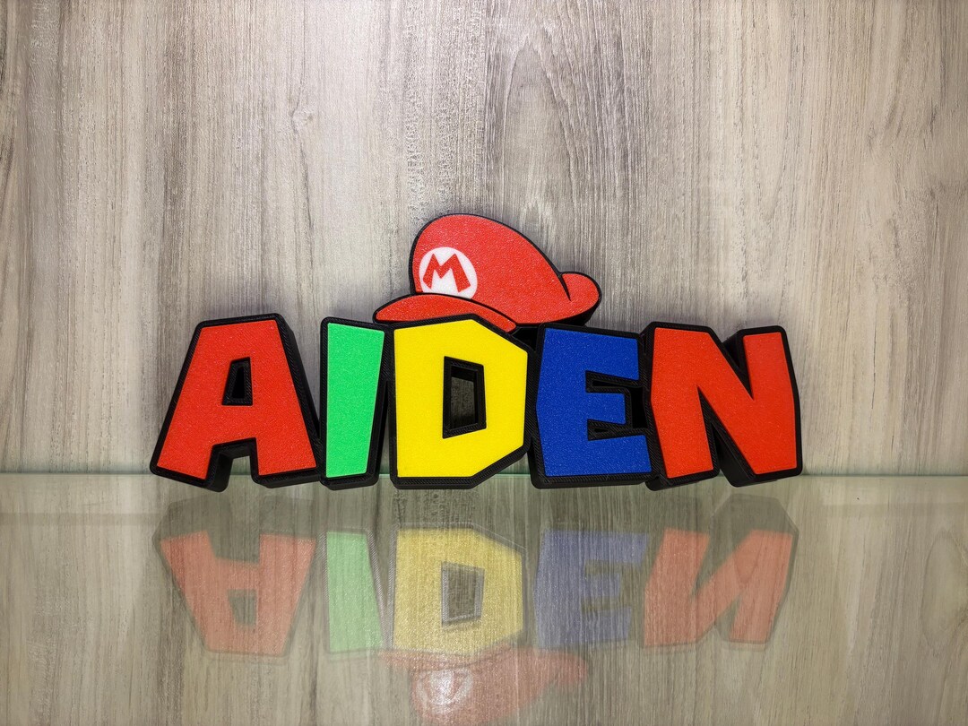 Custom Mario Name Sign Plate for Nursery Kids Room Game Room Mario ...
