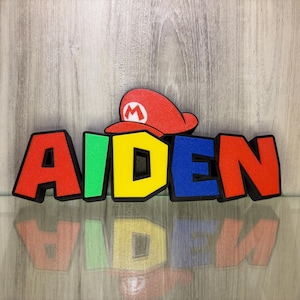 Custom Mario Name Sign Plate for Nursery Kids Room Game Room Mario ...